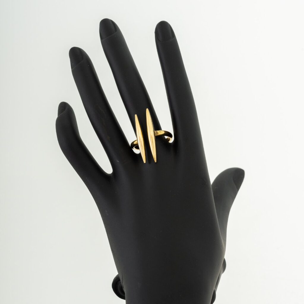Brass statement ring with 2 sticks / 2 bars shape ring - Positively ...