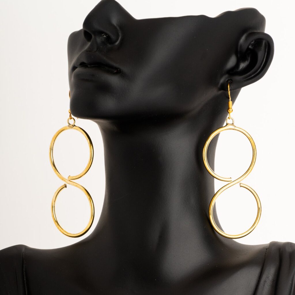 GEO' Brass Geometric Shape Earrings, Circles - Positively Africana
