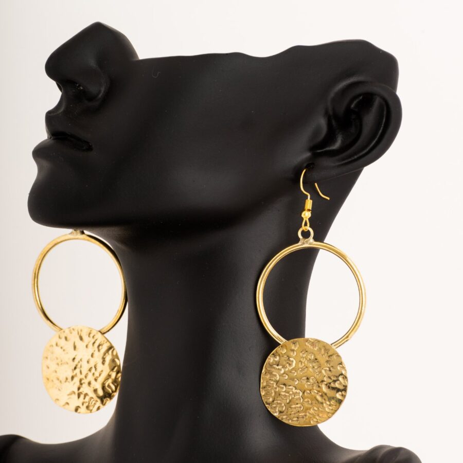 Hammered Brass Earrings - Positively Africana